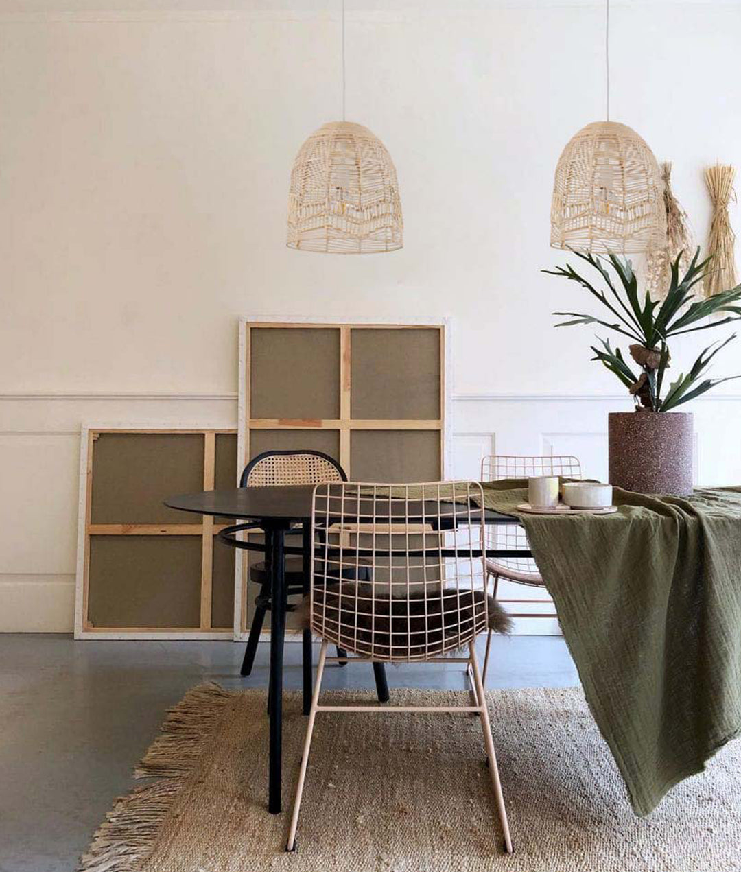 ROTA Pendant Light, One Light Rattan Shade (Natural) – SE Lighting