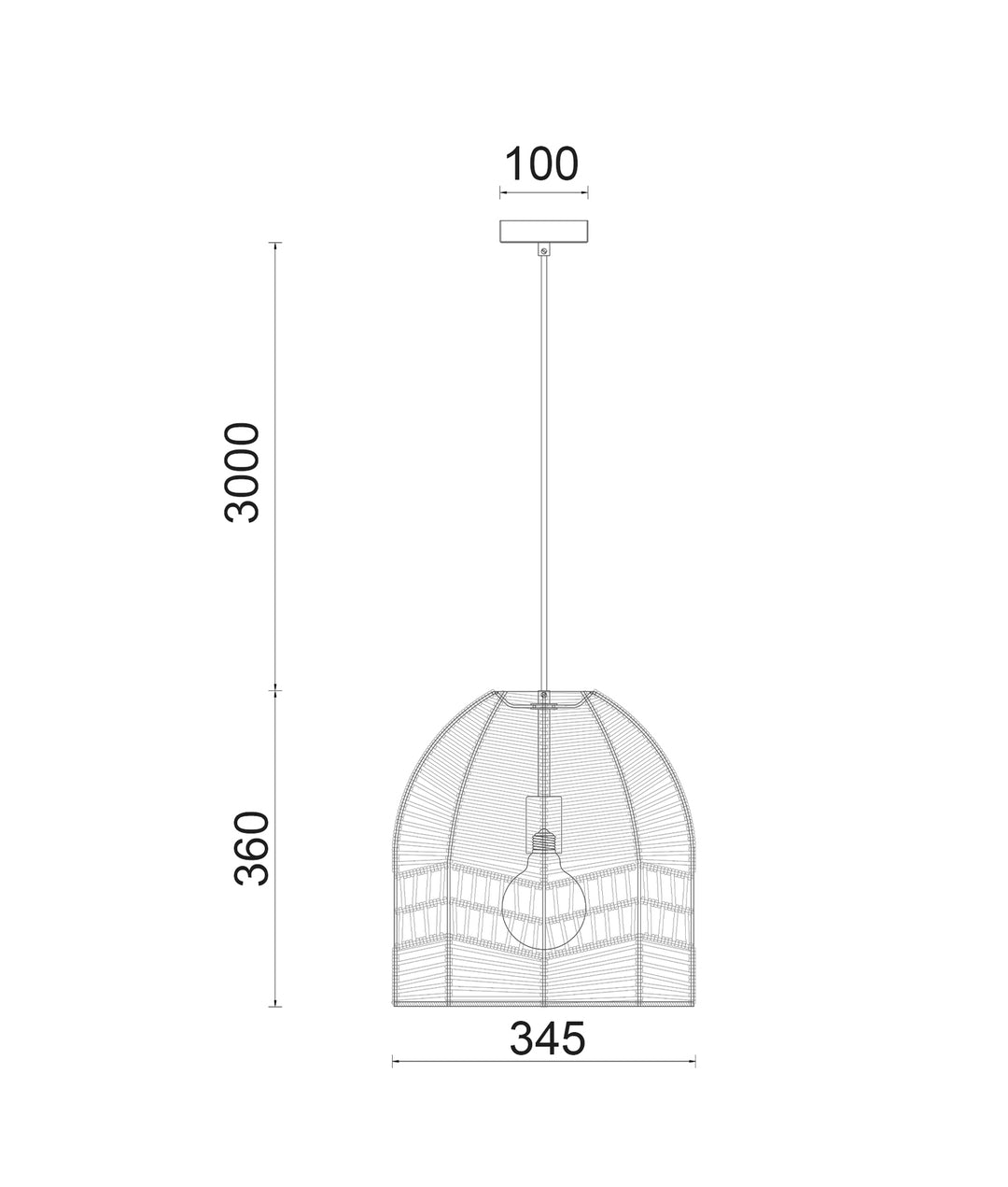 ROTA Pendant Light, One Light Rattan Shade (Natural) – SE Lighting